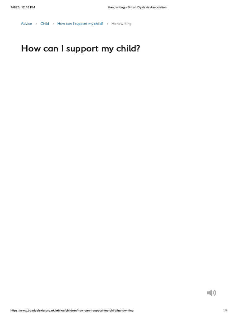 Handwriting Support for Dyslexic Children | PDF | Dyslexia
