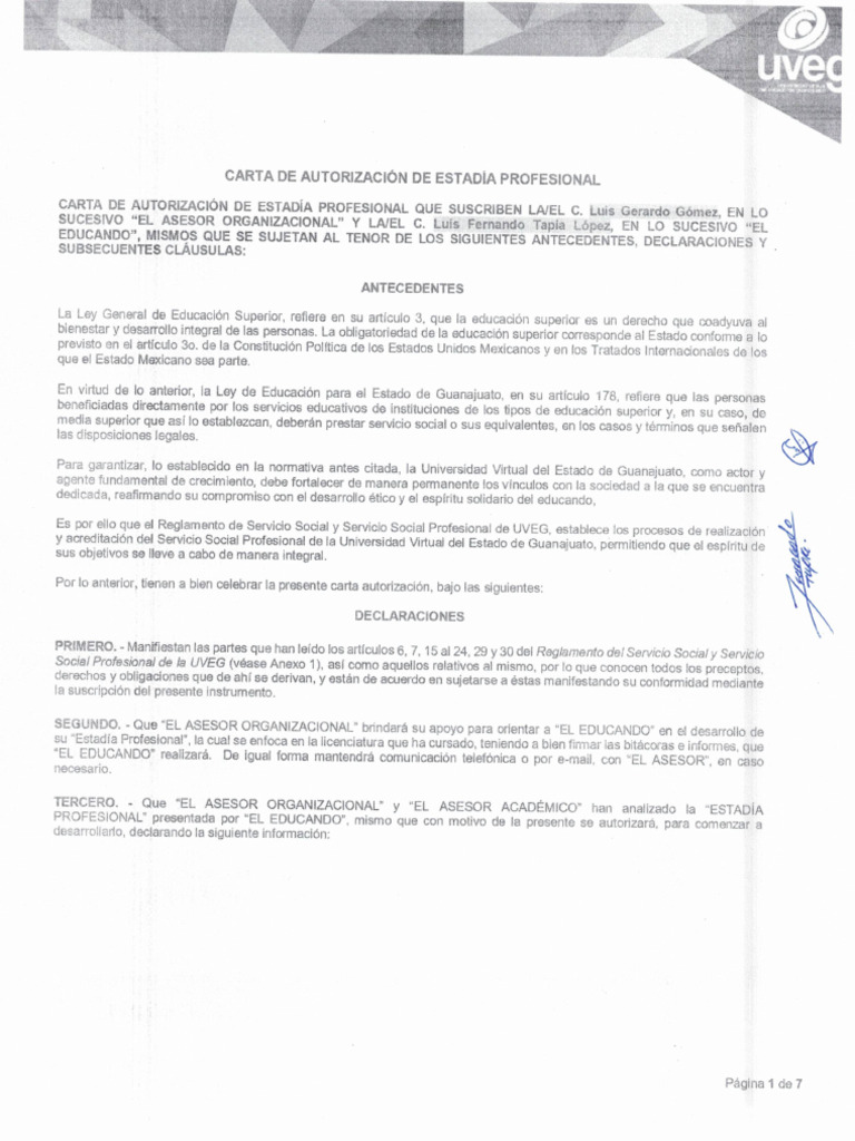 Tapia Luis Carta de Autorizacion | PDF