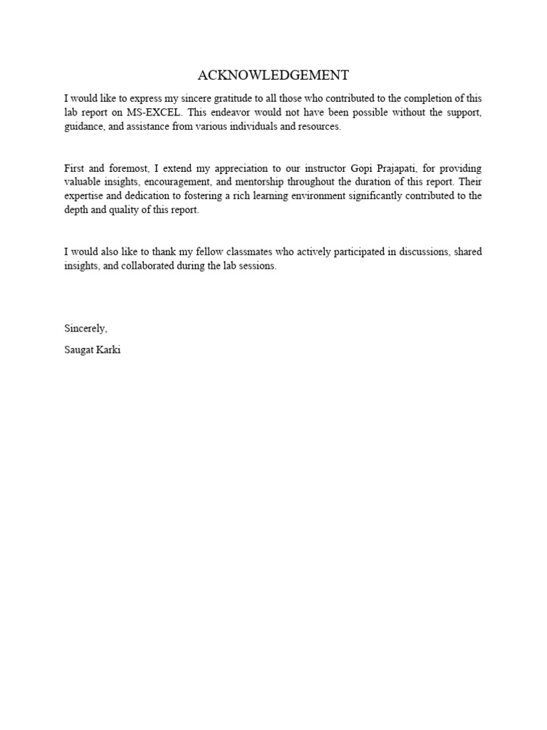 ACKNOWLEDGEMENT | PDF