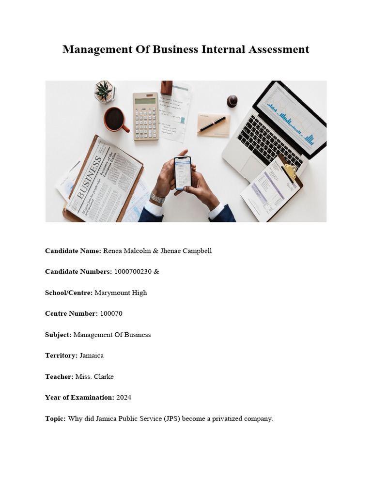 Management of Business Internal Assessment | PDF | Power Station | Electric Power Industry