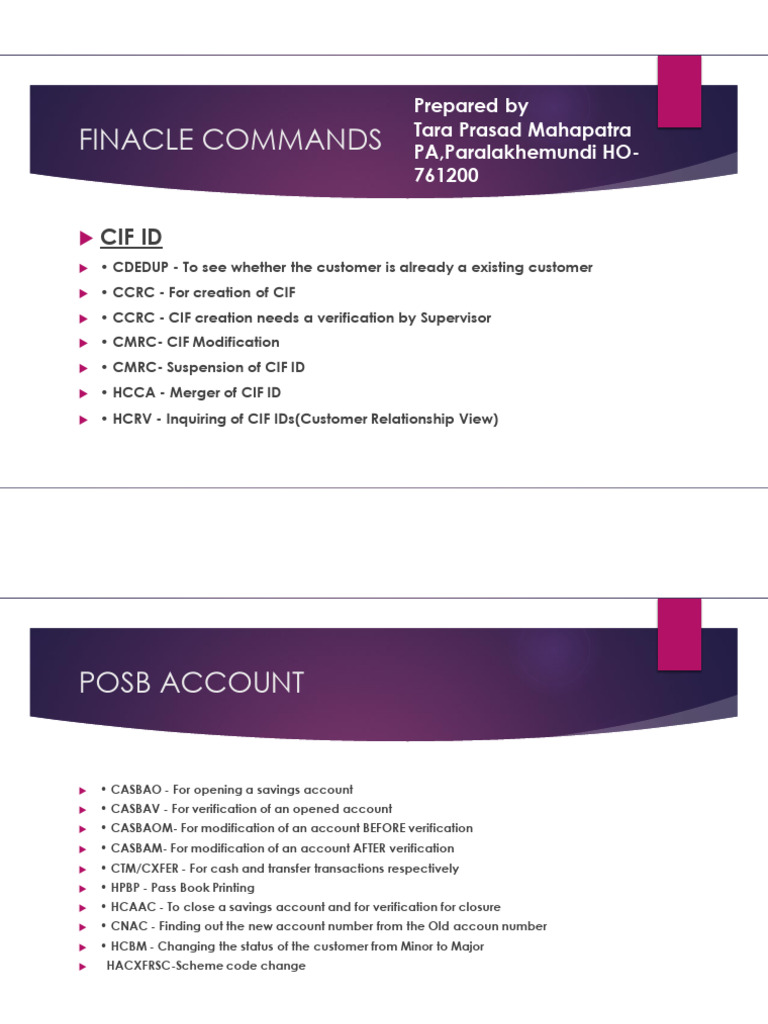 Finacle Menu | Download Free PDF | Cheque | Business