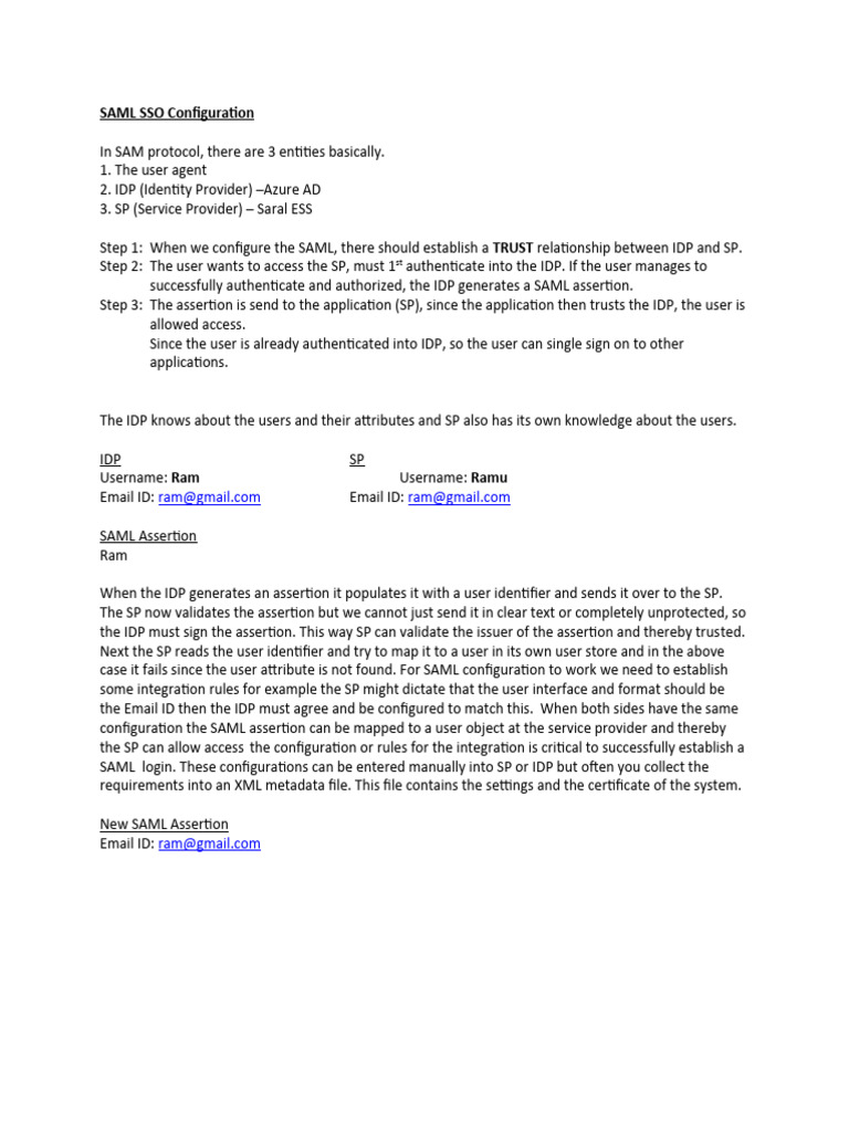 SAML SSO Configuration Guide | PDF