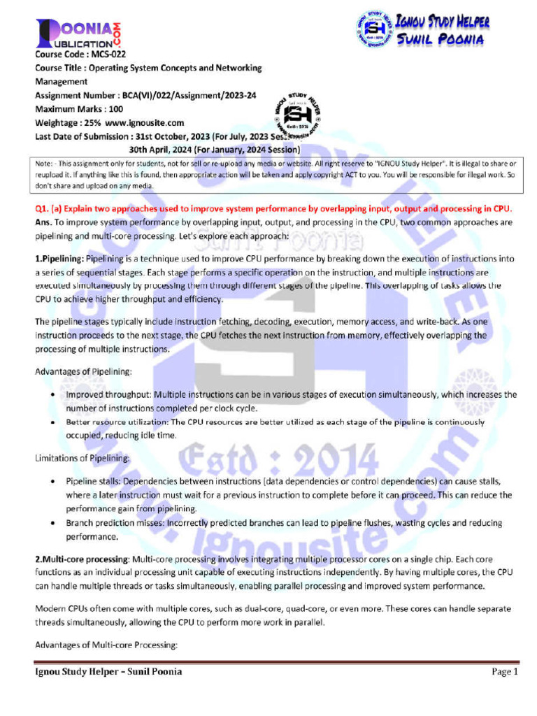 MCS-022 (2023-24) Solved Assignment | PDF