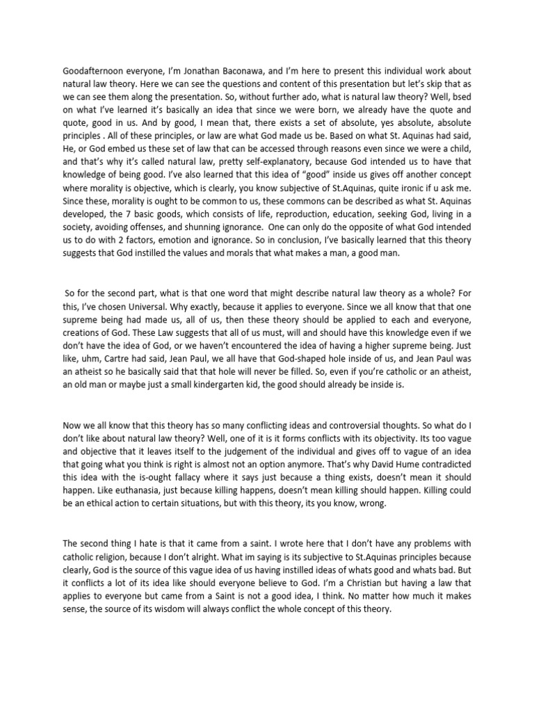 Script | PDF | Idea | Natural Law