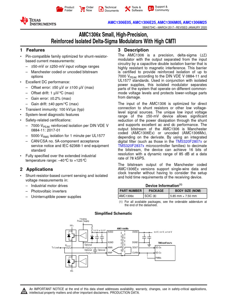 Amc 1306 e 25 | PDF | Electrostatic Discharge | Power Supply
