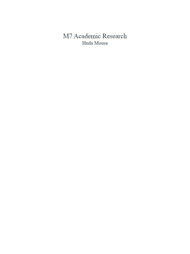 M7 Academic Research: Huda Mousa | PDF | Audit | Going Concern