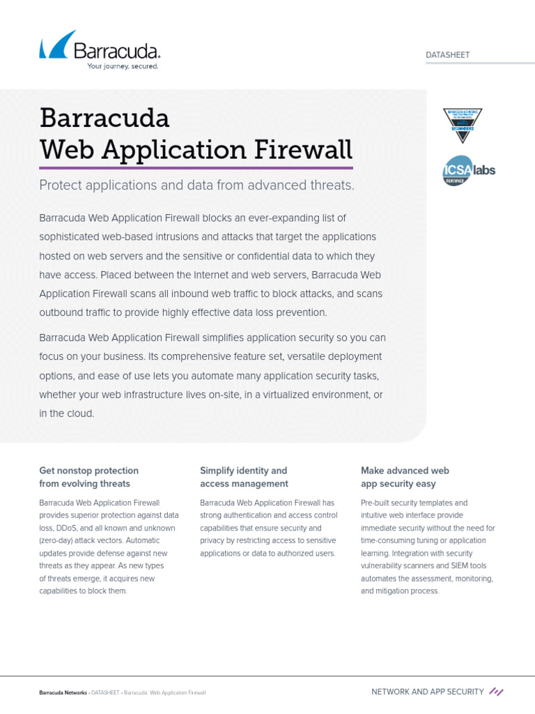 Barracuda Web Application Firewall Ds Us Pdf