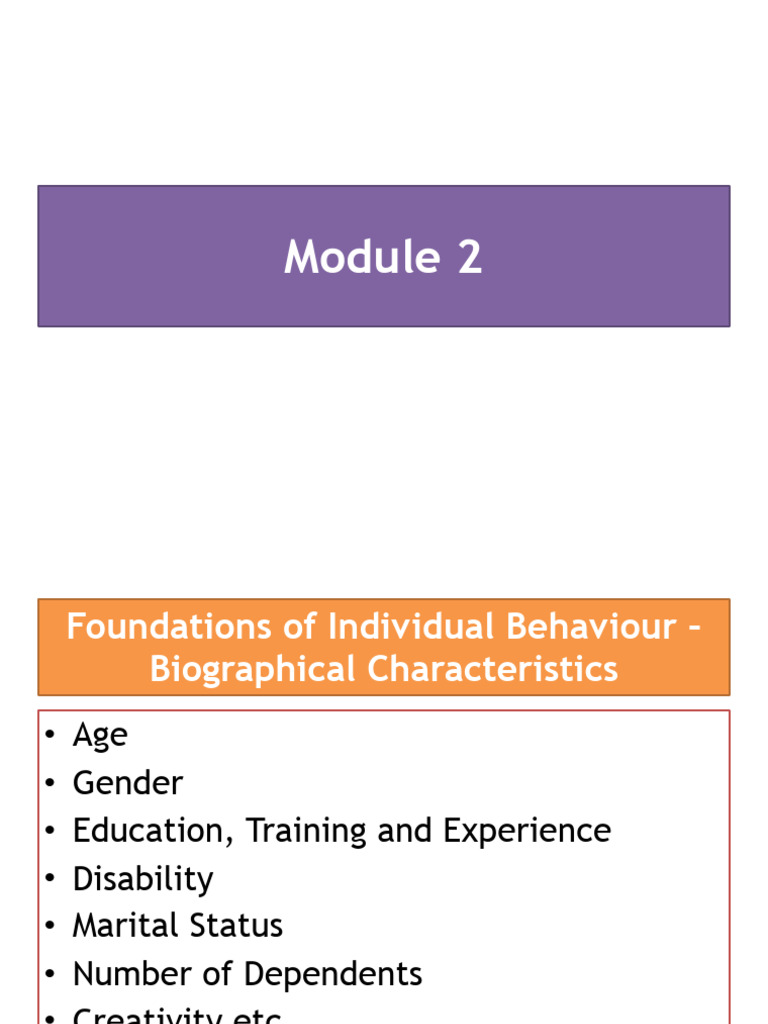 Module 2 OB | PDF | Turnover (Employment) | Job Satisfaction