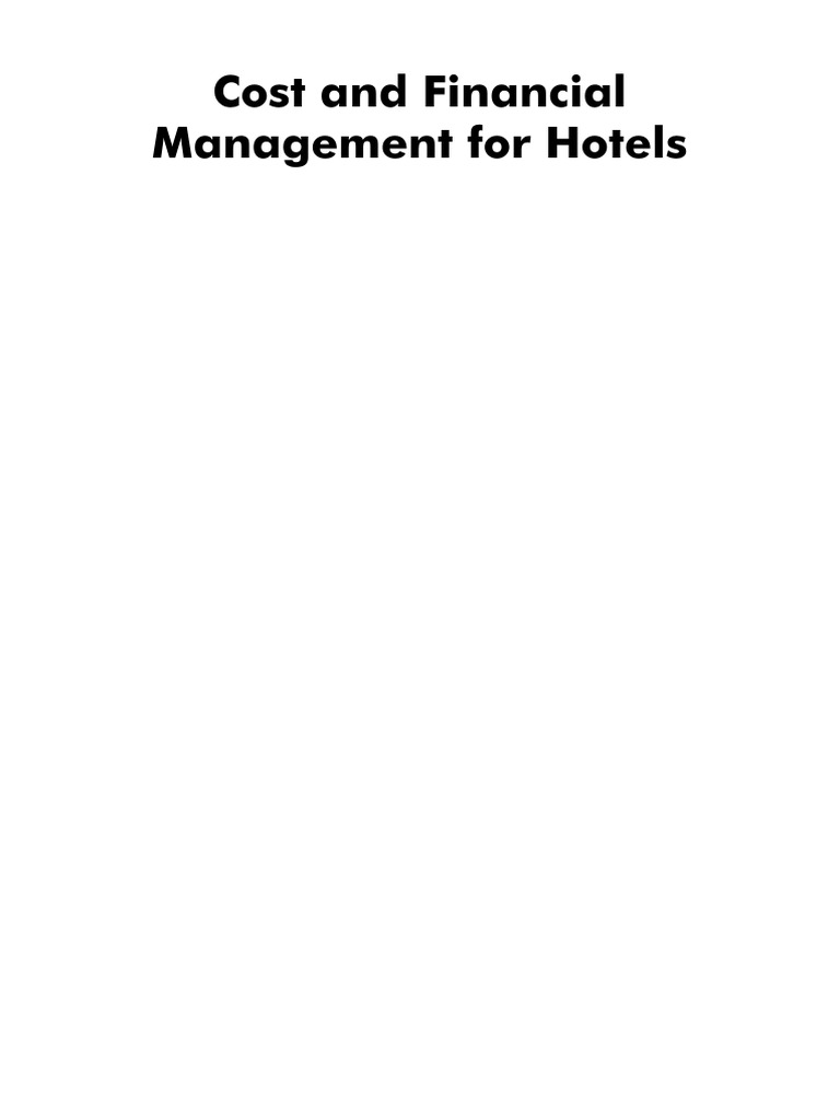 Cost and Financial Management For Hotels (Etc.) (Z-Library) | PDF ...