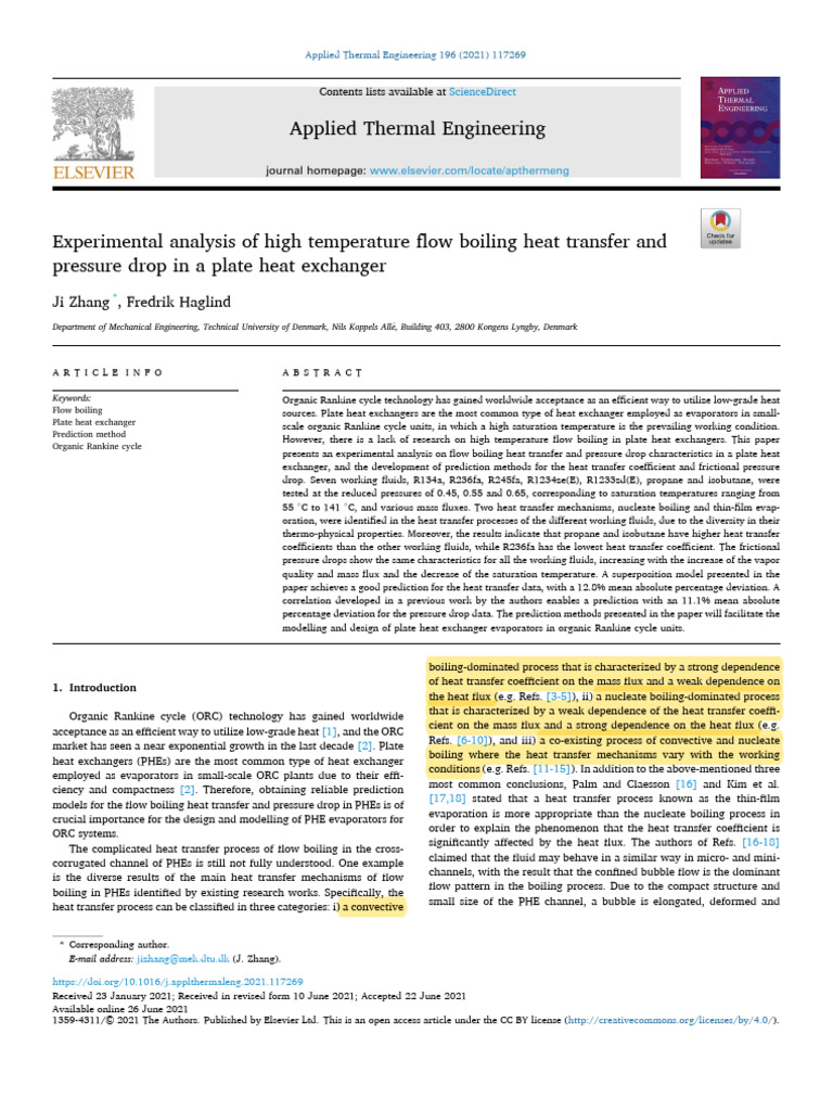 Experimental Analysis of High Temperature Flow Boiling Heat Transfer ...