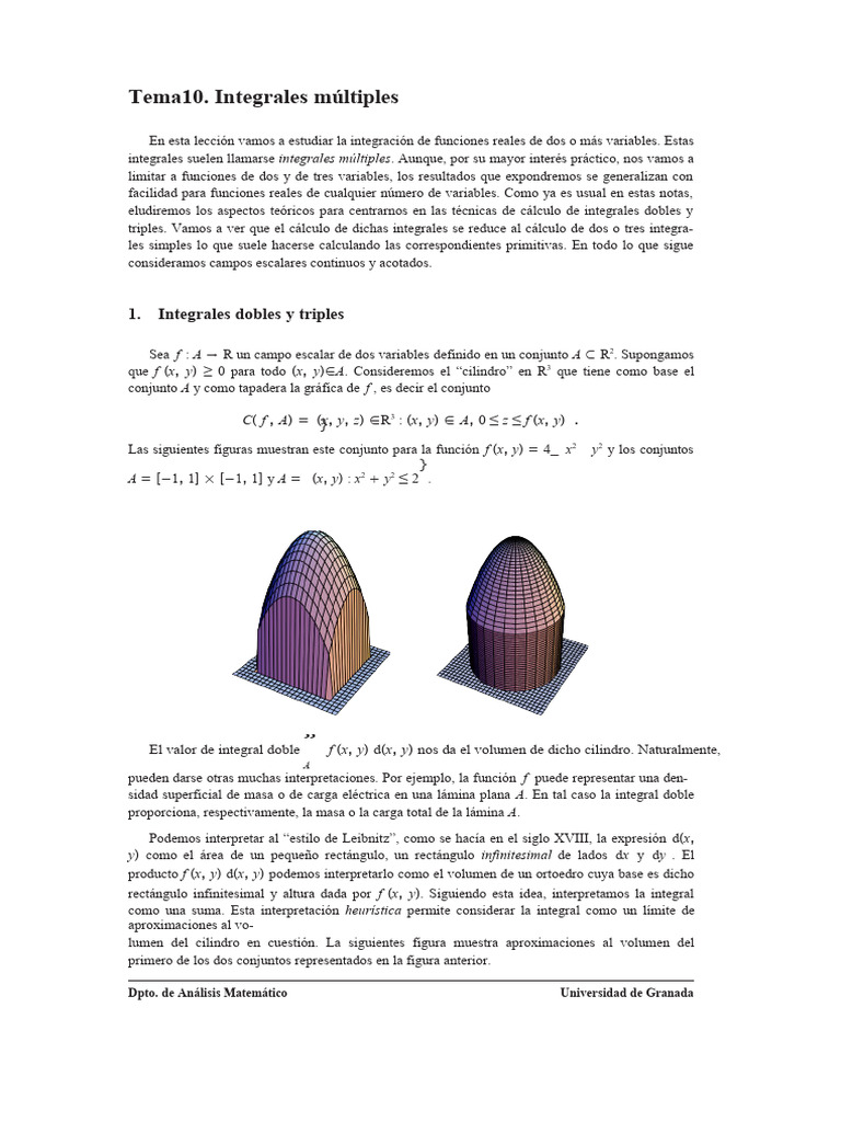 Tema 8 Integrales Multiples549 | PDF | Integral | Función (Matemáticas)