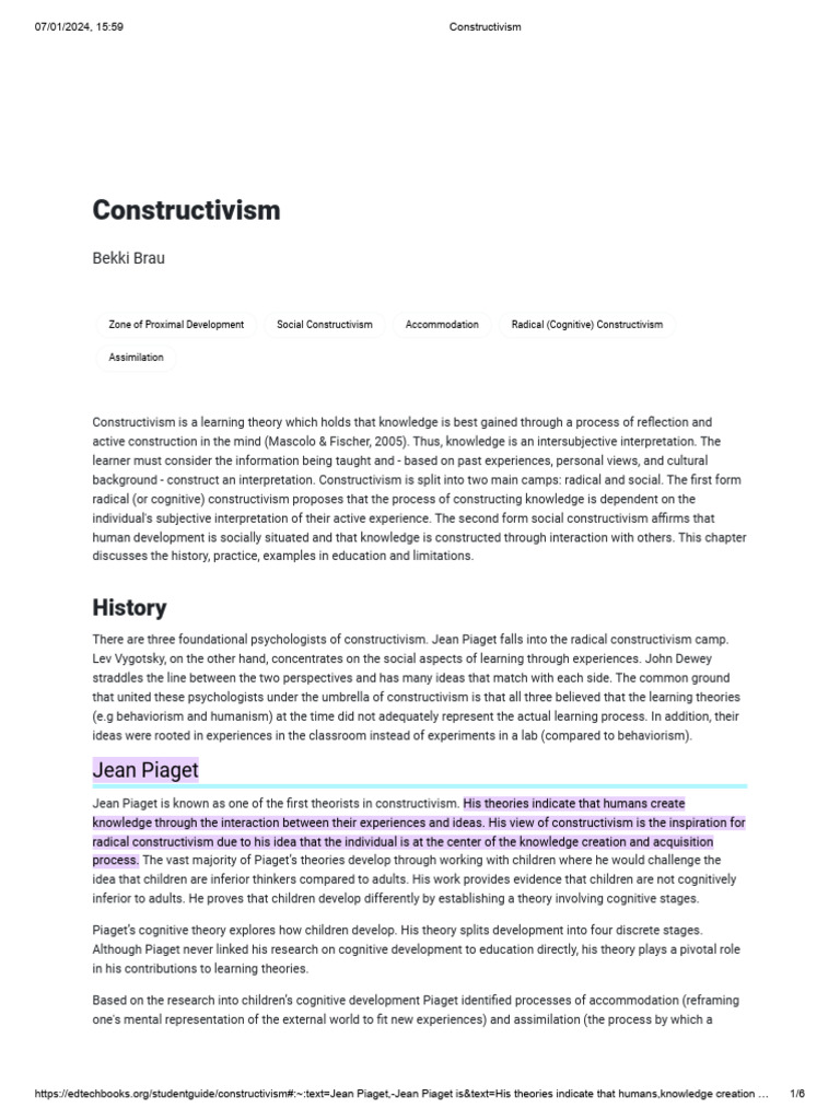 Constructivism 1 | PDF | Constructivism (Philosophy Of Education ...