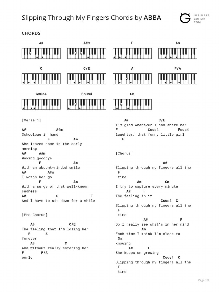 Slipping Through My Fingers Chords | PDF
