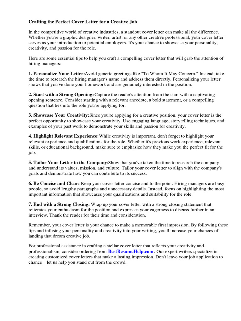 Creative Cover Letter Essentials | PDF | Résumé