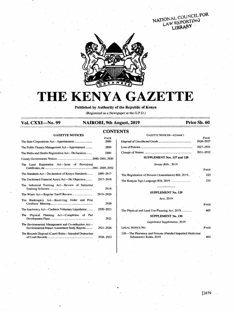 Kenya Gazette Notices & Updates | PDF | Bankruptcy | Gas Chromatography