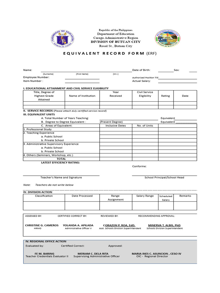 Erf Form 2023 | PDF | Teachers | Thesis