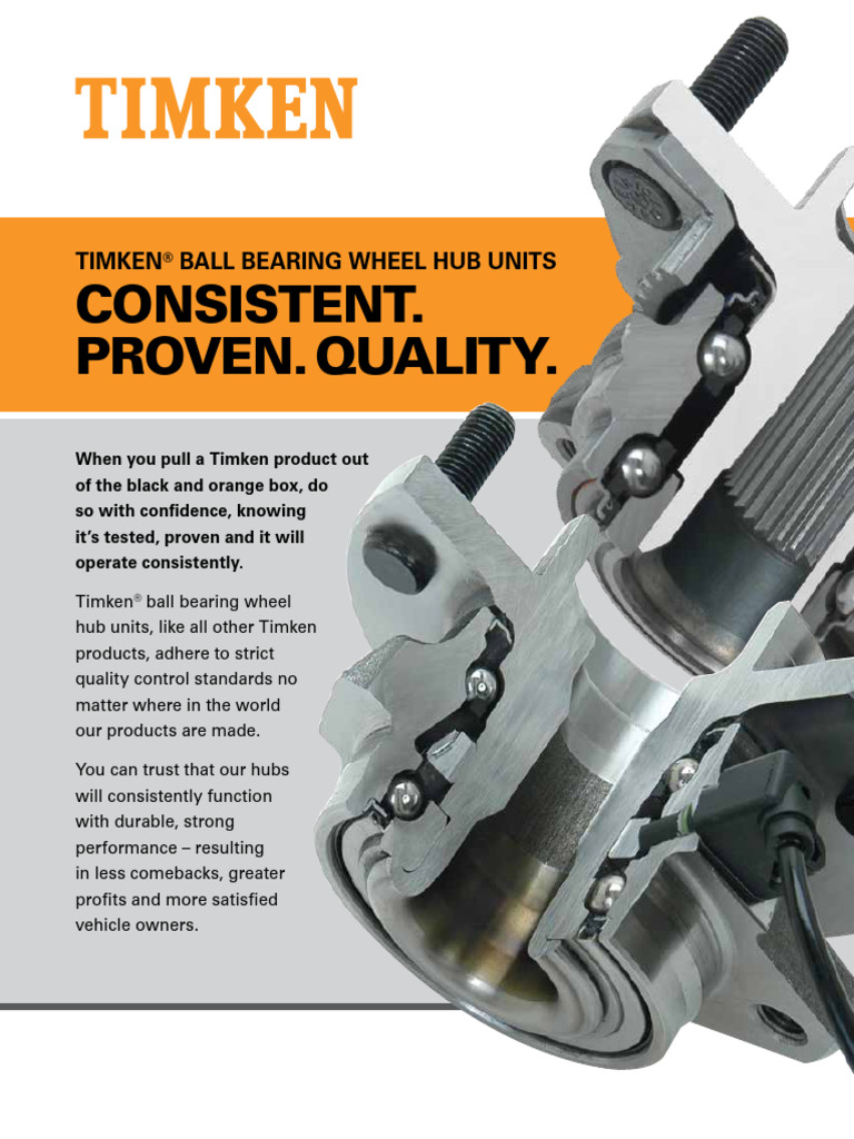 Timken Ball Bearing Wheel Hub Units Sell Sheet - 11171 | PDF | Bearing ...