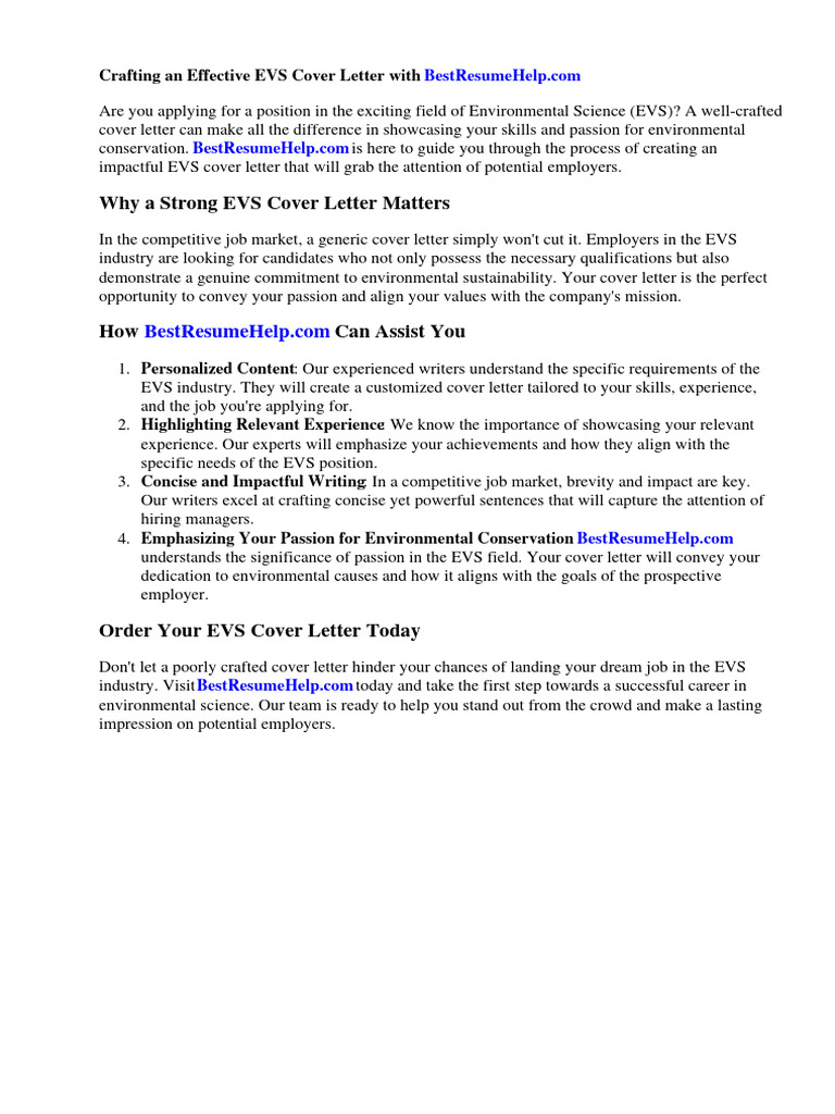 Evs Cover Letter | PDF | Electrician | Experience