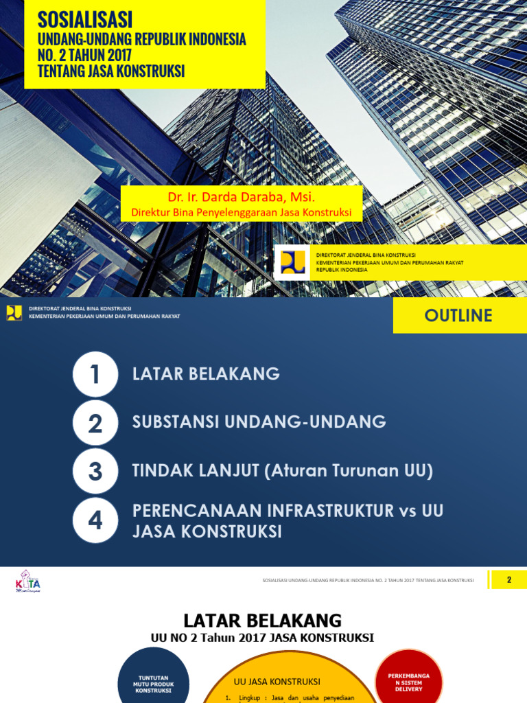 Sosialisasi UU Jasa Konstruksi 2017 | PDF | Teknologi & Rekayasa