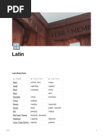 Latin Body Parts Glossary | PDF | Human Anatomy | Primate Anatomy