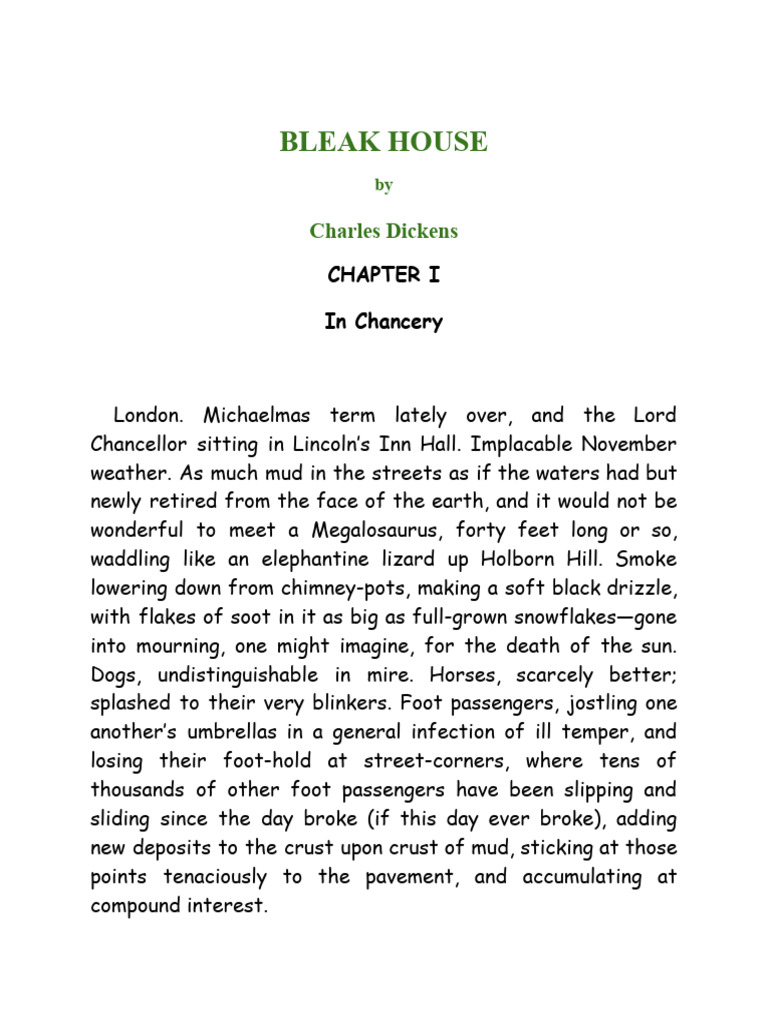 BLEAK HOUSE | PDF | Bleak House | Court Of Chancery