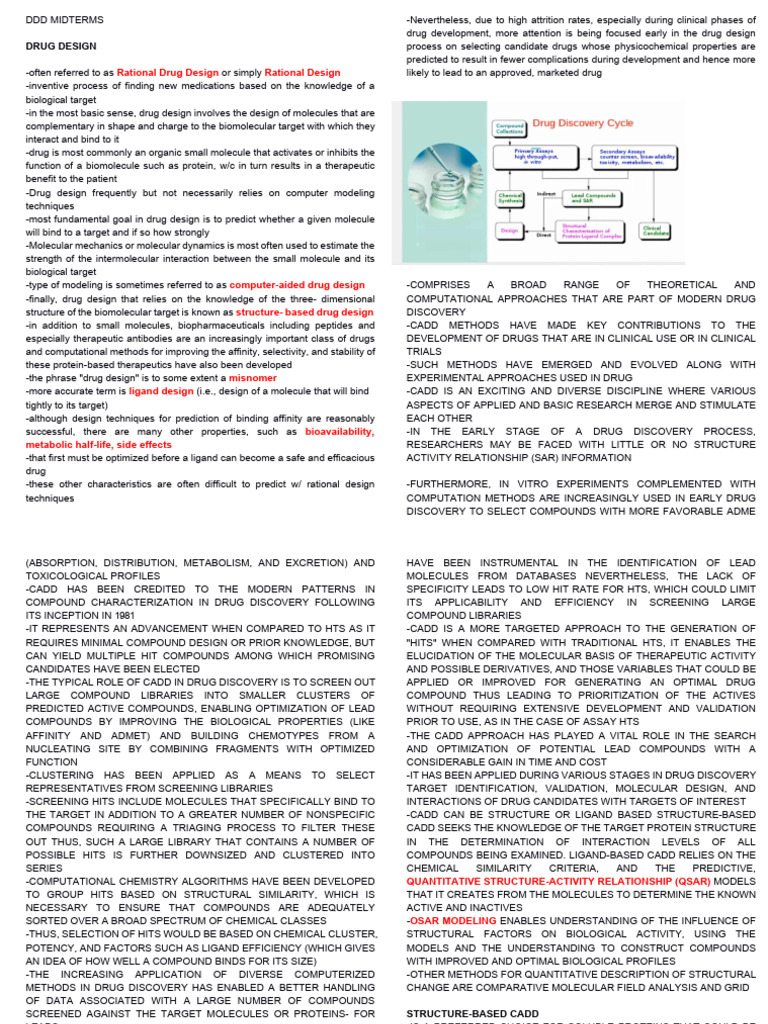 DDD Midterms Super Done | PDF | Drug Design | Phases Of Clinical Research
