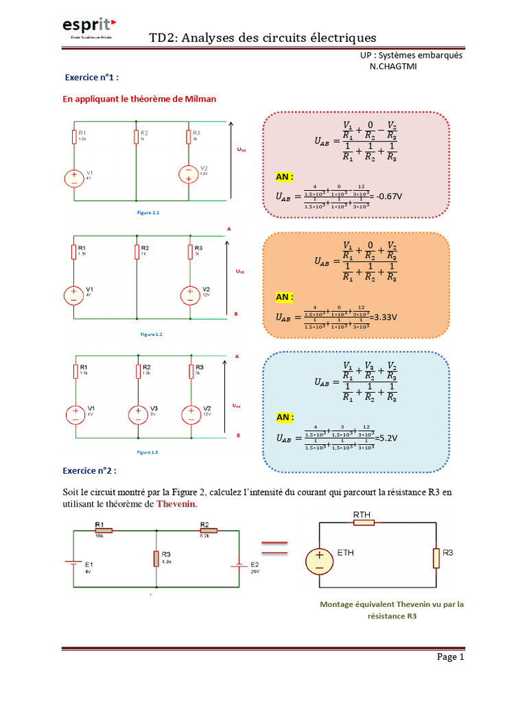 TD2 Correction | PDF | Tension électrique | Électromagnétisme