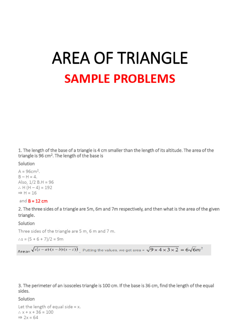 Area of Triangle | PDF | Triangle | Euclidean Geometry