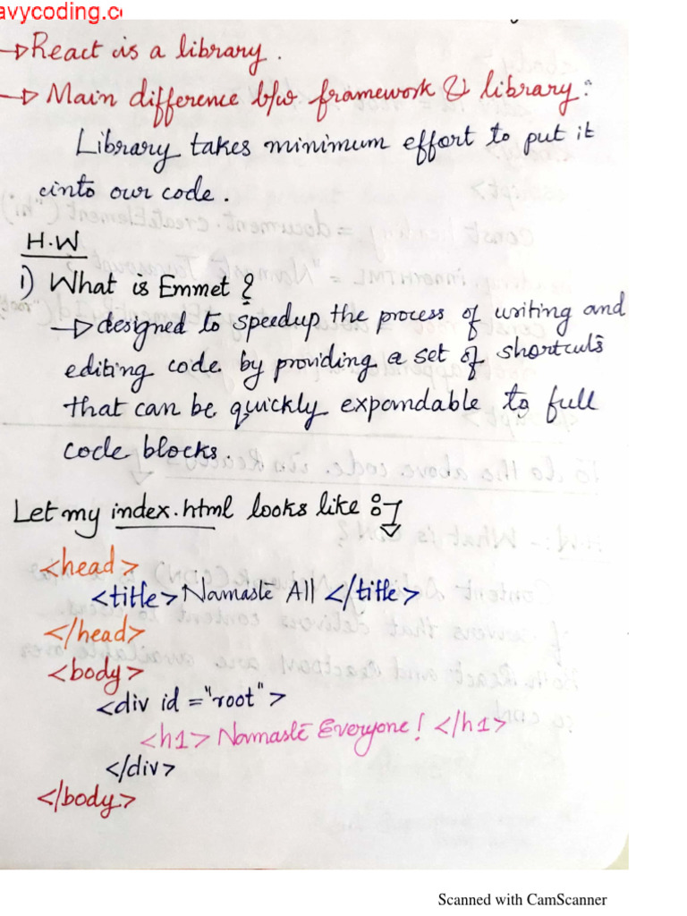 React Handwritten Notes | PDF