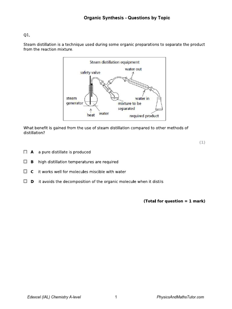 Organic Synthesis Topics for Edexcel IAL | PDF | Science & Mathematics