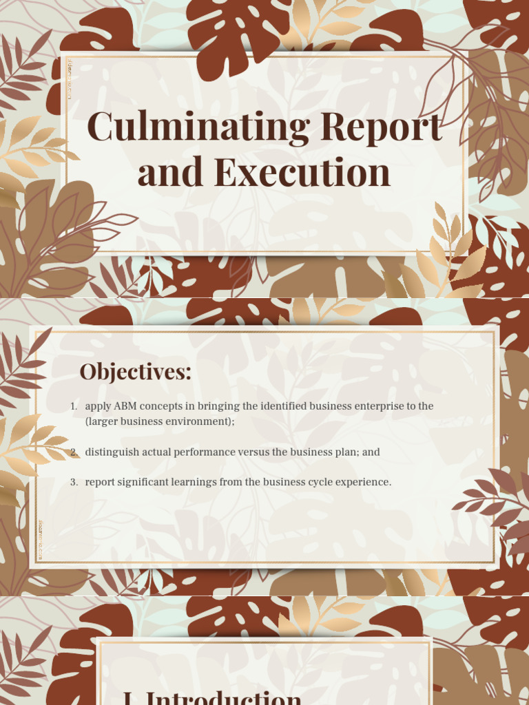 Lesson-8-Culminating-Report-and-Execution | PDF