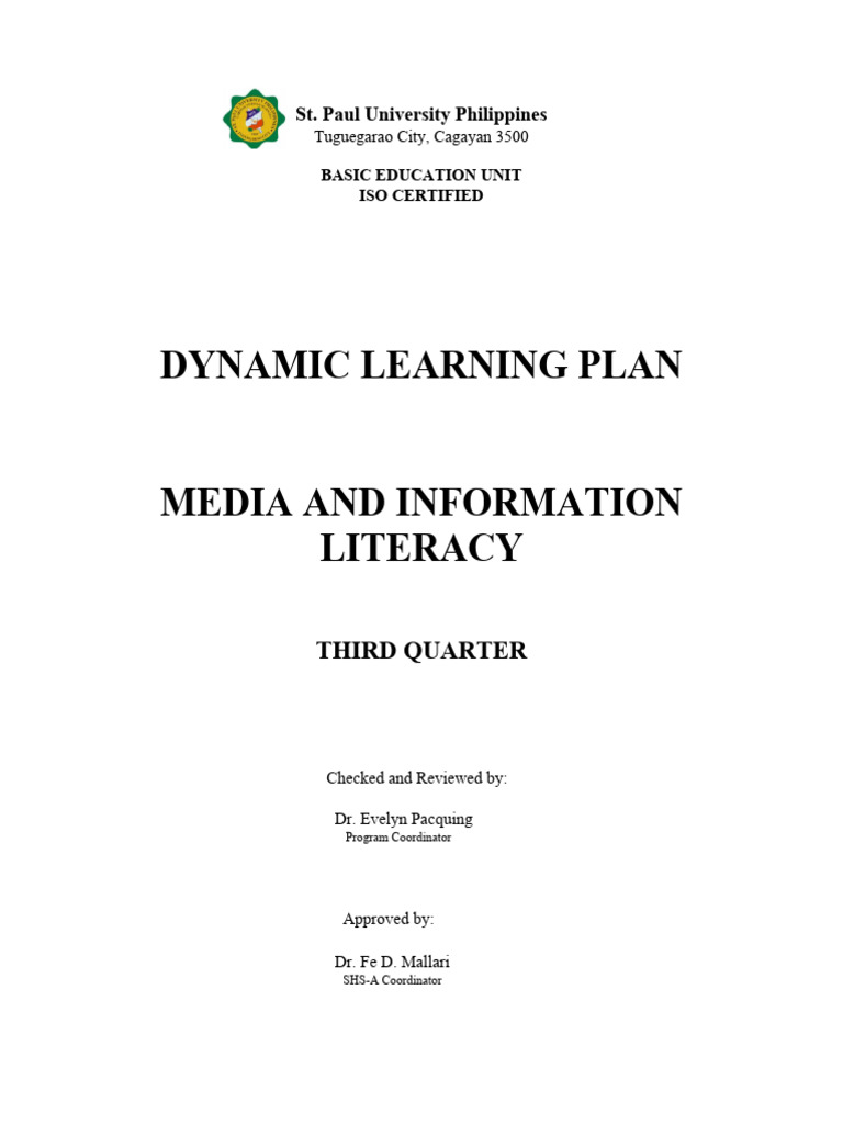 Learning Plan 4 F Mil Pdf Mass Media Social Media