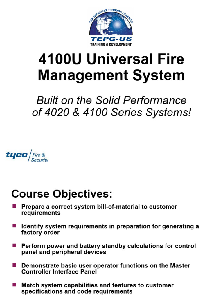 4100U Fire Management System Overview | PDF | Microsoft Windows ...
