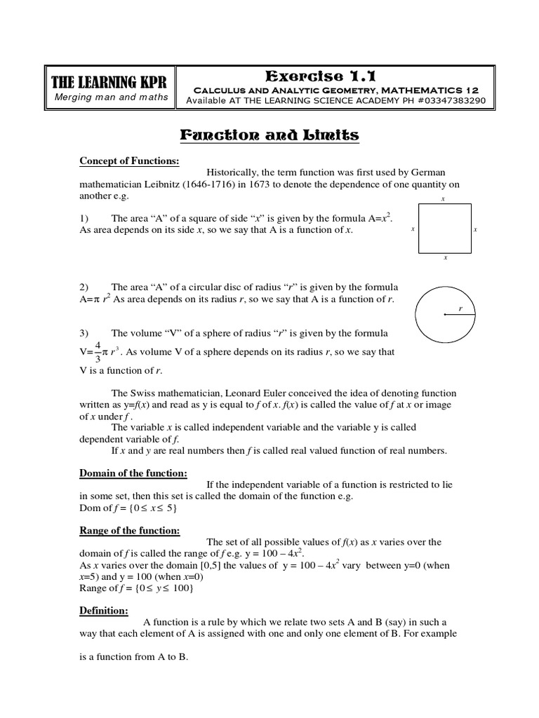 Ex_1_1_FSC_part2 | PDF | Function (Mathematics) | Variable (Mathematics)