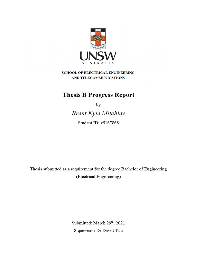 Thesis B Progress Report-Example 1 | PDF | Hardware Description ...