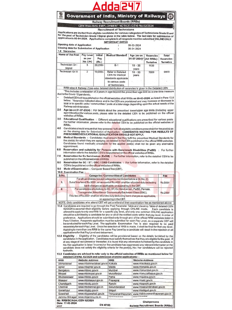 RRB_Technician_Recruitment_2024_Short_Notice-1 | PDF