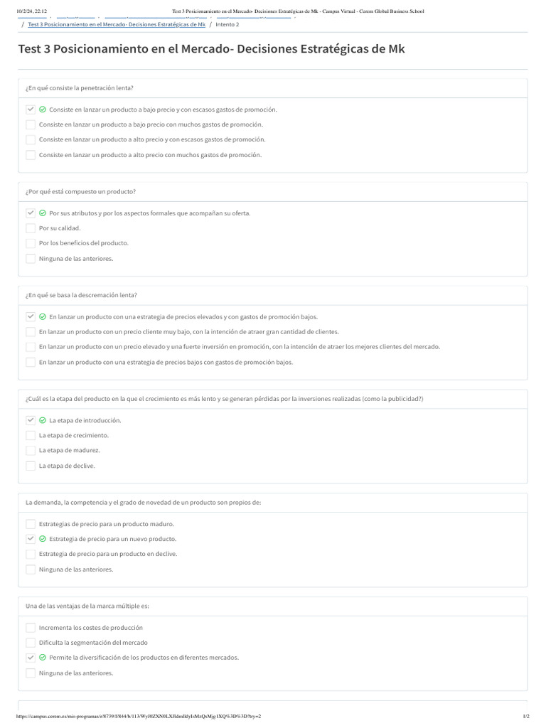Test 3 Posicionamiento en El Mercado - Decisiones Estratégicas de MK ...