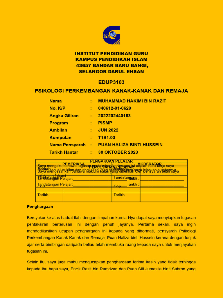 PB Psikologi Hakimi Razit | PDF