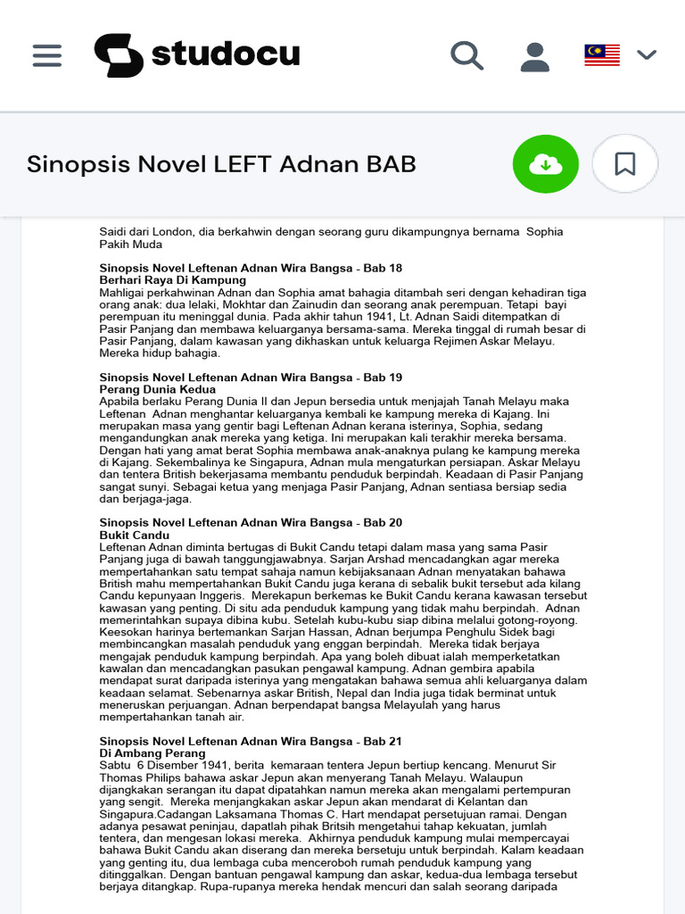 Sinopsis Novel Left Adnan Bab - Sinopsis Novel Leftenan Adnan Wira Bangsa Ikut Bab Sinopsis ...