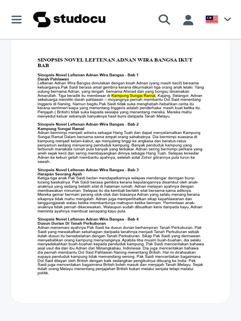Sinopsis Novel Left Adnan Bab - Sinopsis Novel Leftenan Adnan Wira Bangsa Ikut Bab Sinopsis ...