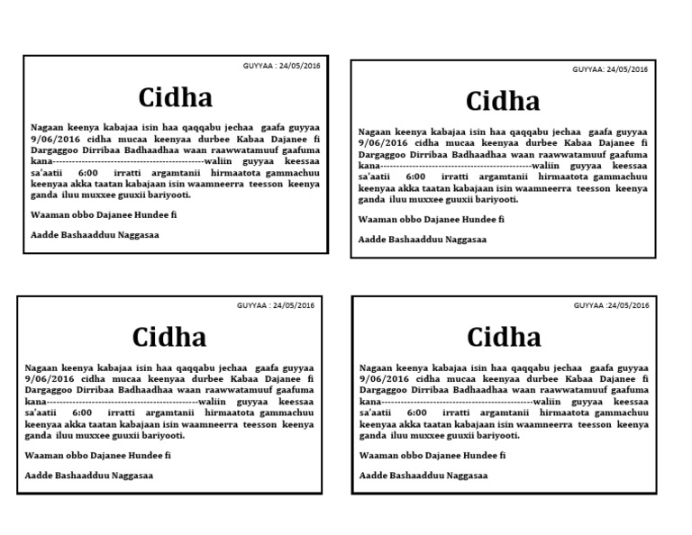 Cidha | PDF
