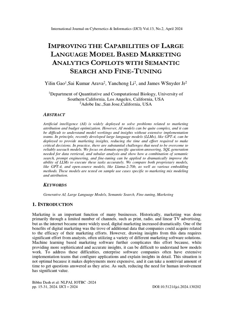 Improving The Capabilities of Large Language Model Based Marketing Analytics Copilots With ...