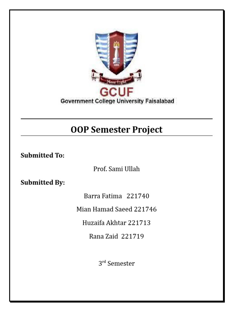 oop project of 221740 ,46,13,19 | PDF | Control Flow | Computer Programming