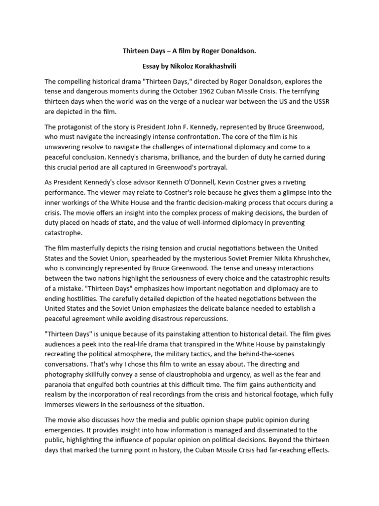 International Politics Movie Essay Nikoloz Korakhashvili | PDF