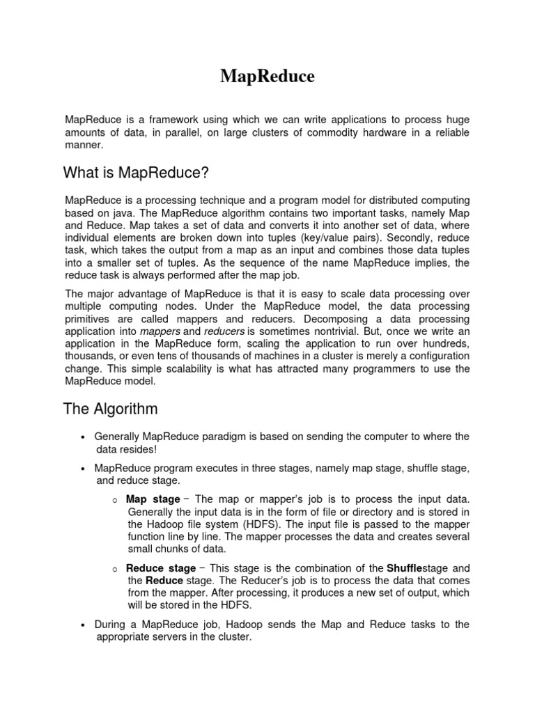 18mcs35e U4 | PDF | Map Reduce | Apache Hadoop