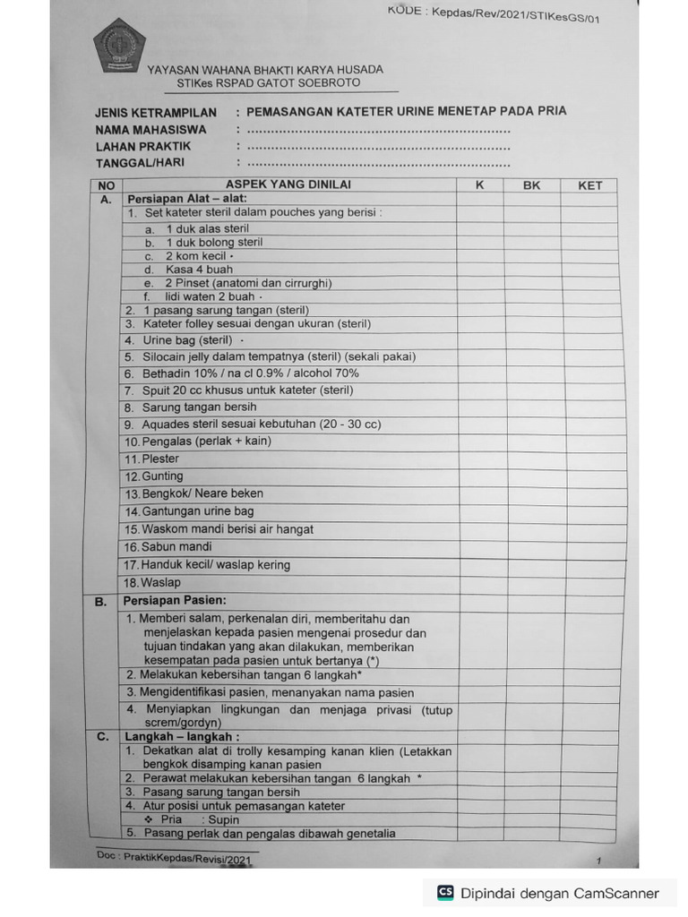 SOP Kateter Pria | PDF