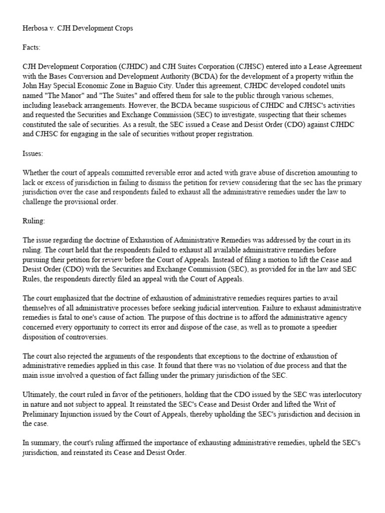 Herbosa V | PDF | Injunction | Legal Remedy