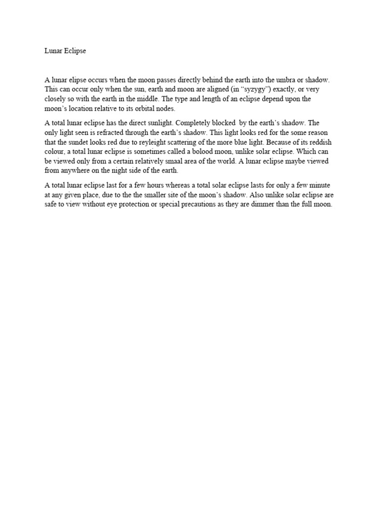 Teks "Lunar Eclipse" | PDF