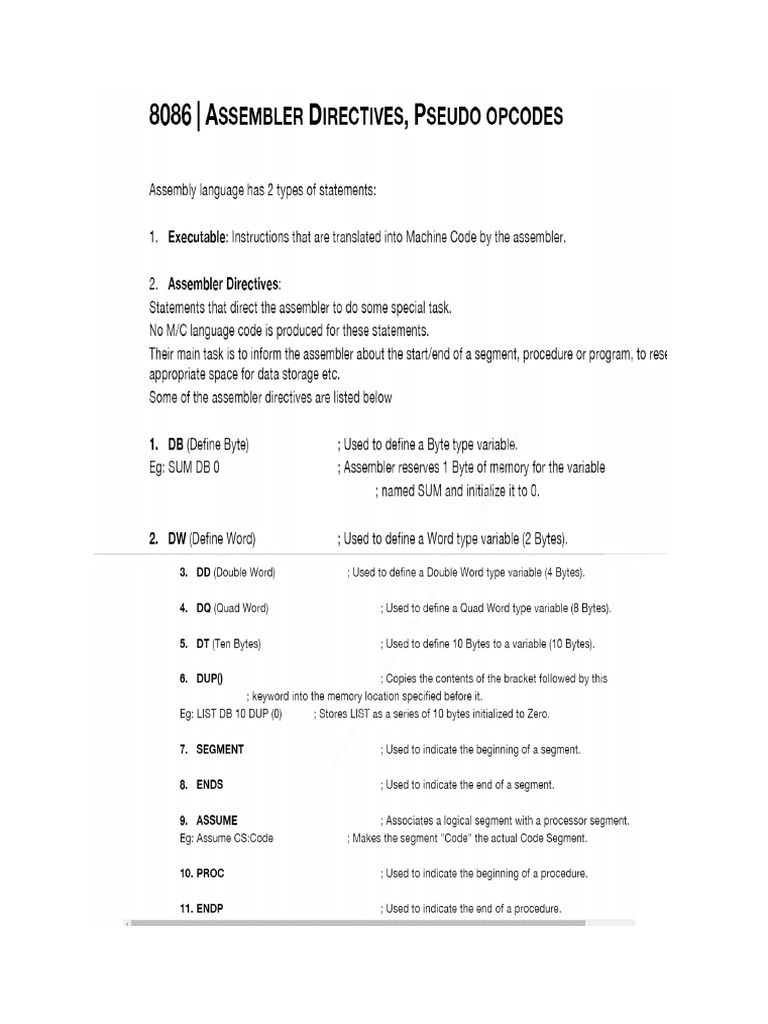 Assembler Directive | PDF