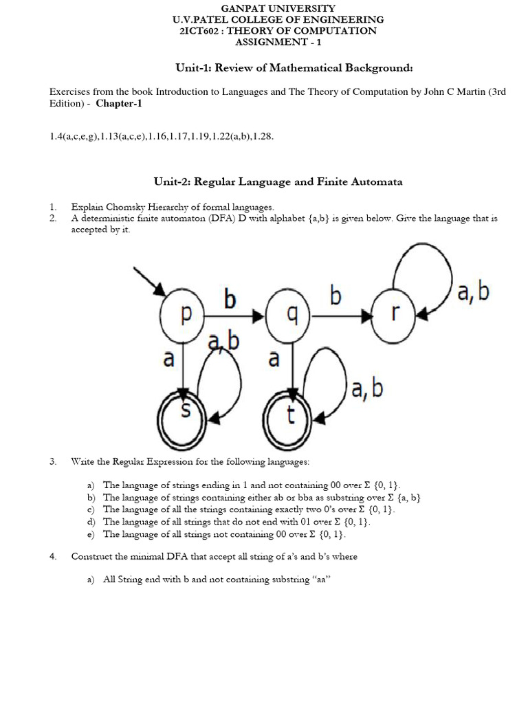 2ceit601 - Toc - Assignment - 1 | Download Free PDF | Mathematical Logic | Applied Mathematics